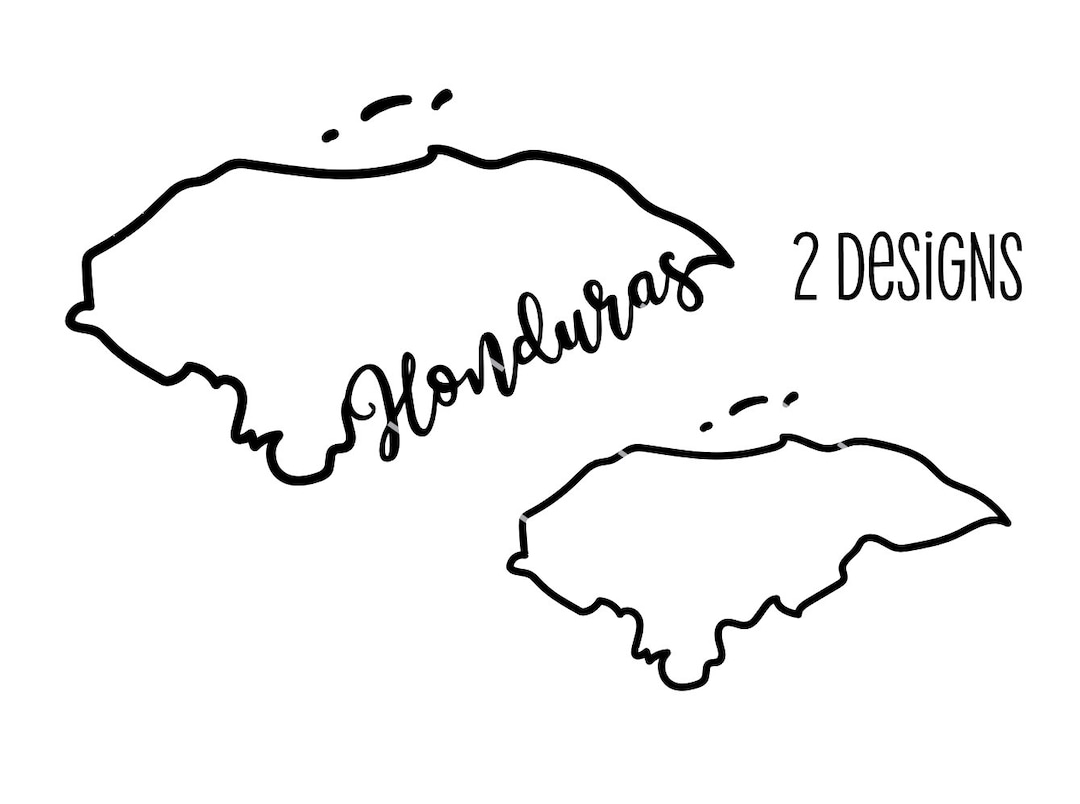 Honduras Outline SVG PNG, Honduras Cursive Vector, Honduran Design ...