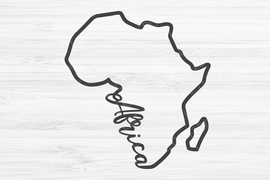 Africa Outline SVG | Africa Cursive Vector File | Africa Design ...