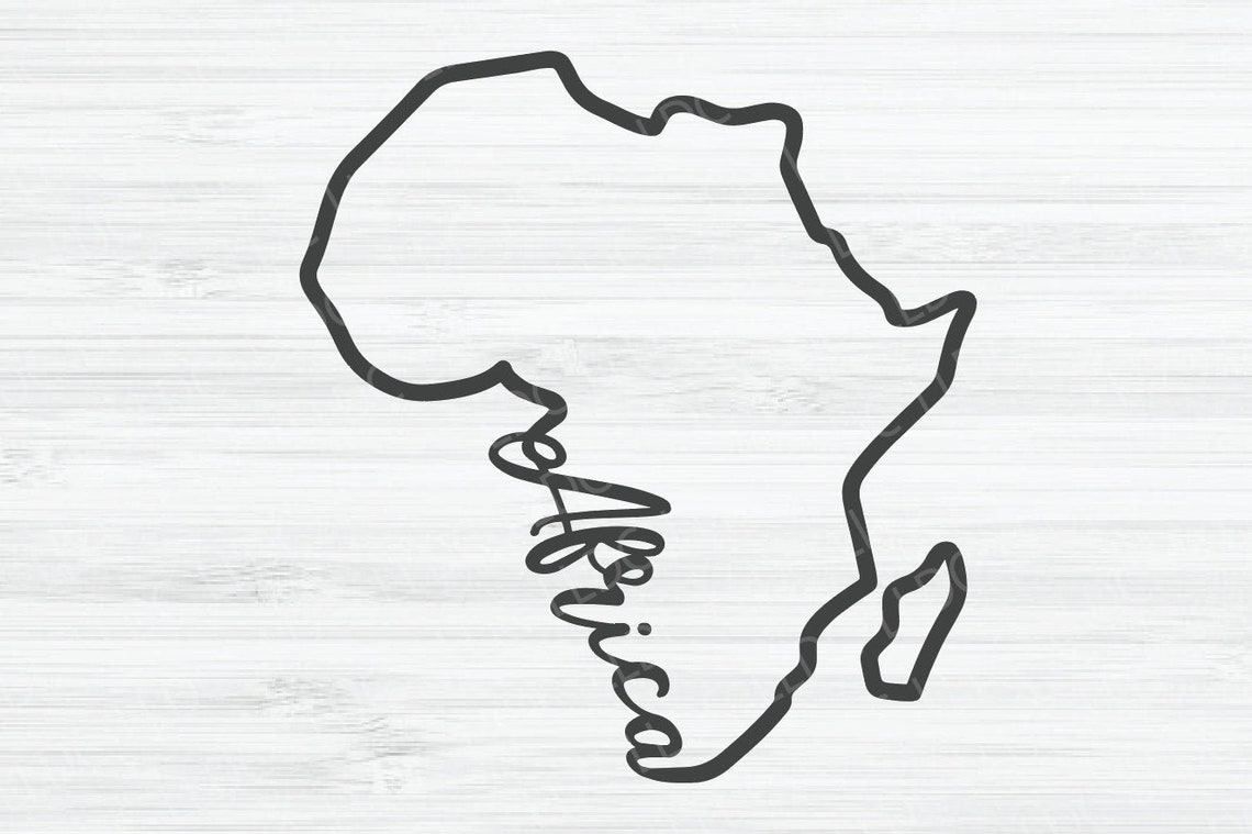 Africa Outline SVG Africa Cursive Vector File Africa - Etsy