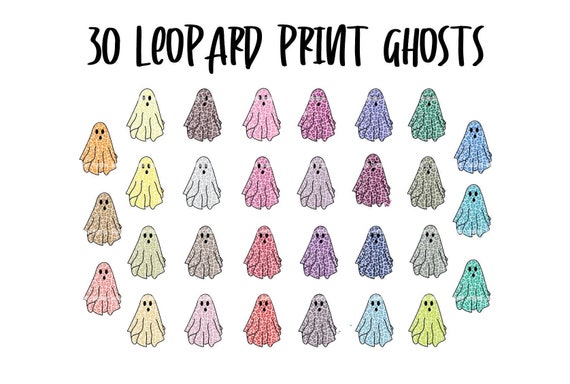 Leopard Print Ghost Bundle Png Cute Ghost Png Leopard Ghost - Etsy