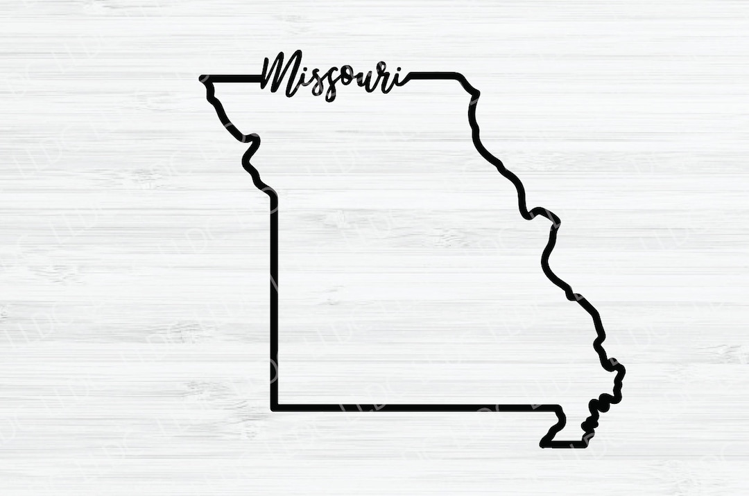 Missouri Outline SVG. Missouri Cursive Vector File. Missouri Design ...