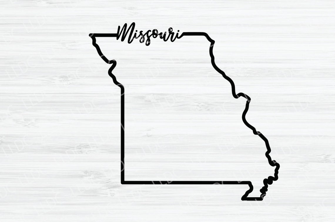 Missouri Outline SVG. Missouri Cursive Vector File. Missouri - Etsy