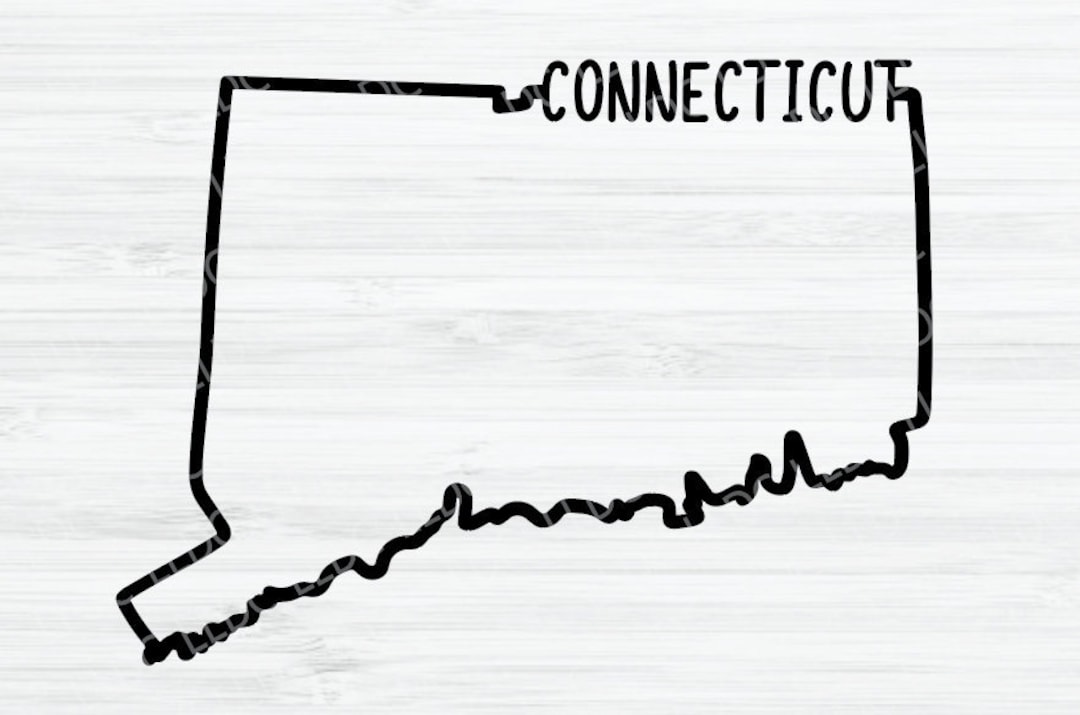 Connecticut Outline SVG. Connecticut Vector File. Connecticut Svg. CT ...
