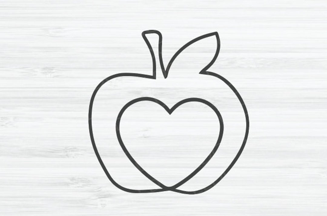School Apple Clip Art Black And White