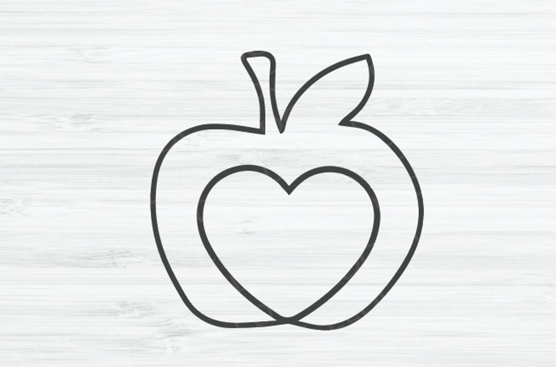 Teacher Svg Heart in Apple Svg School Clip Art Teach Love - Etsy