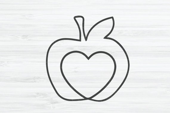 School Apple Clip Art Black And White