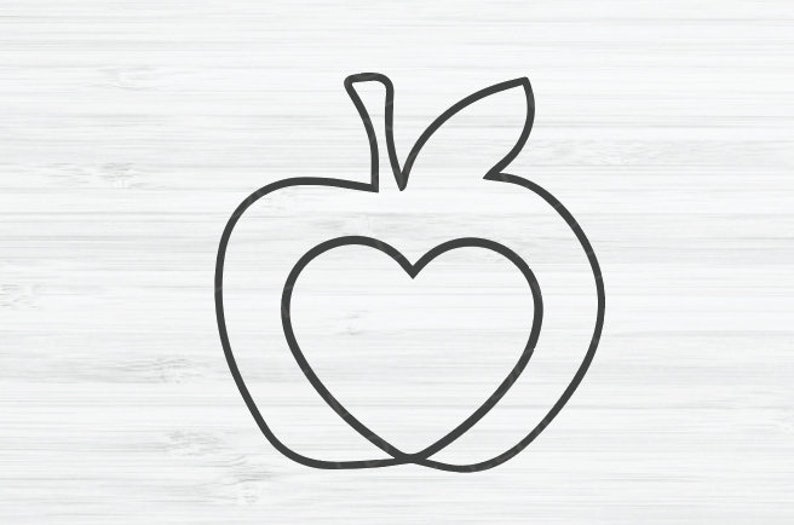 Teacher Svg, Heart in Apple Svg, School Clip Art, Teach Love Inspire ...