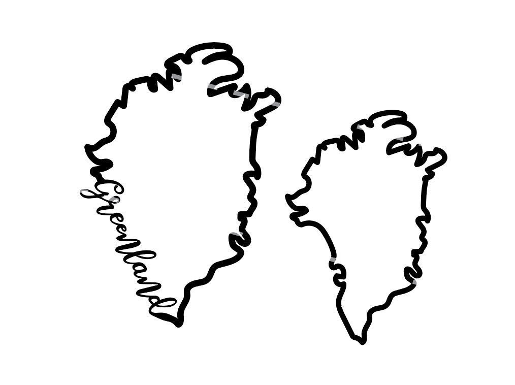 Black And White Map Of Greenland