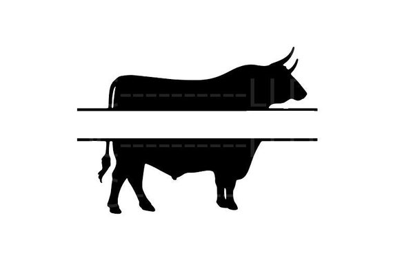 Split Bull Svg Png Dxf Jpg Bull Monogram Barnyard Animals - Etsy