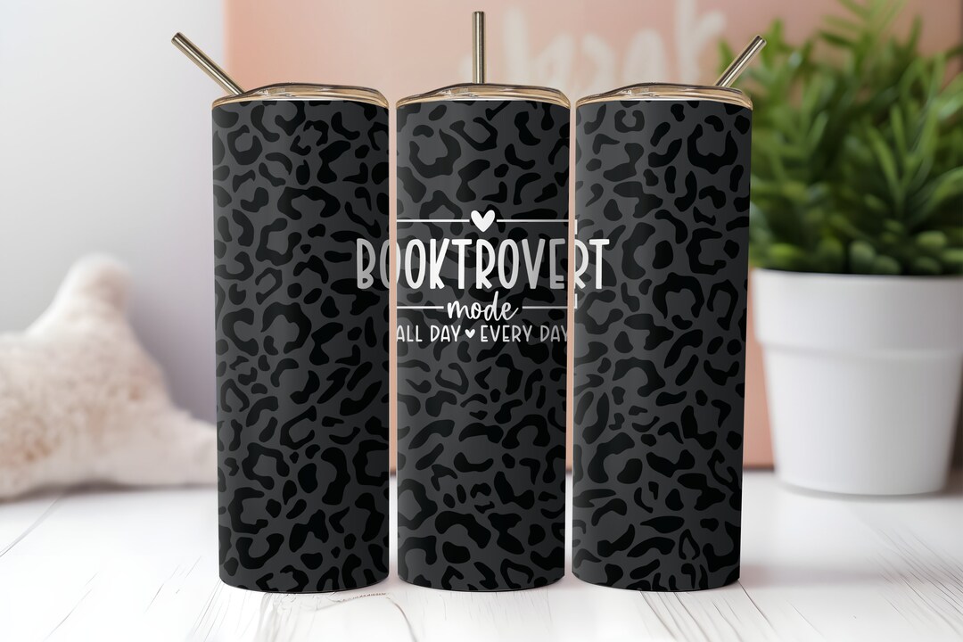 Booktrovert Skinny Tumbler Wrap Png, Reading Sublimation Png, Librarian ...