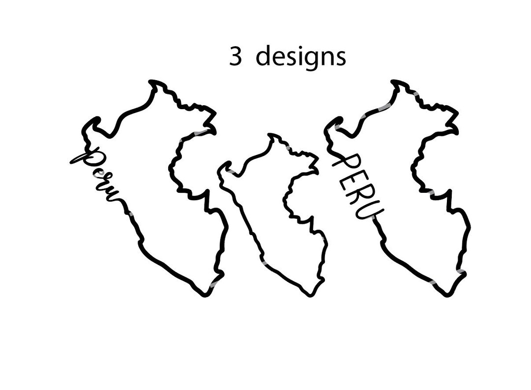 Peru Outline SVG, Peru Cursive Vector, Peru Design, Country Svg, South ...