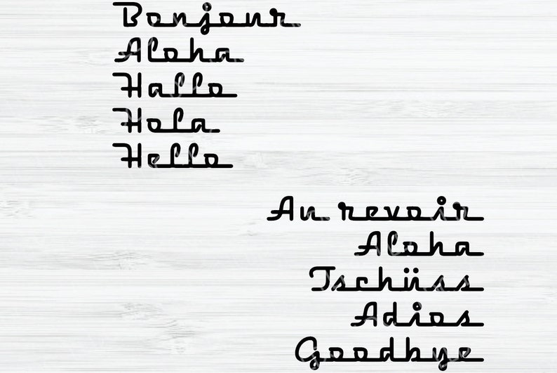 Hello SVG Hello in Different Languages Svg Goodbye Svg | Etsy