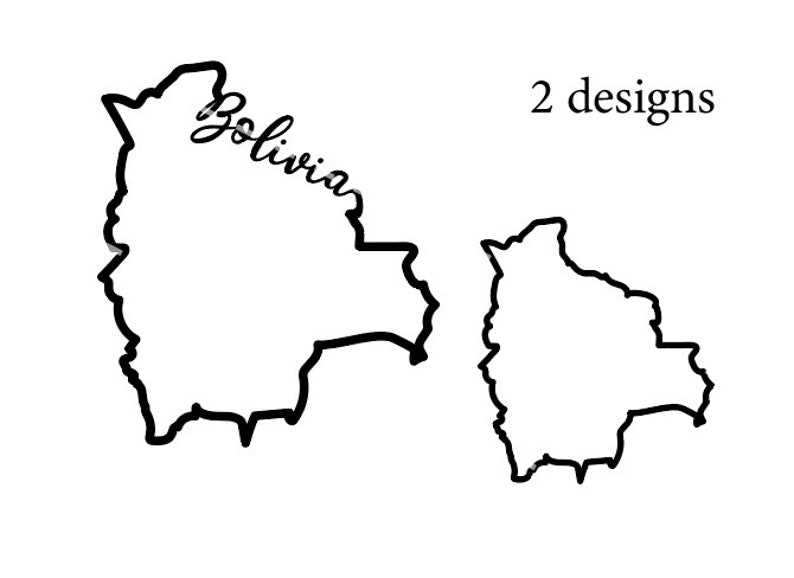 Bolivia Outline SVG, Bolivia Cursive Vector, Bolivia Design, Country ...