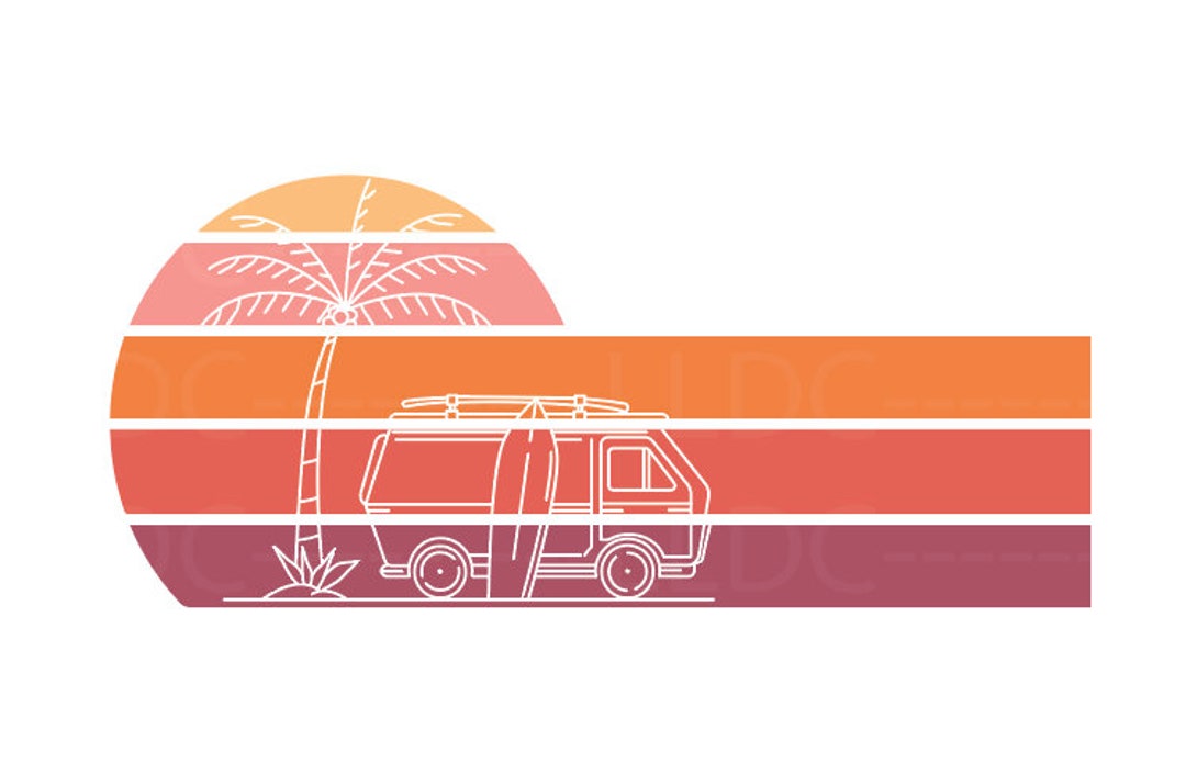 VW Van Sunset Png Jpg, Vw Van Sublimation, Sunset Png, Vintage Van Png ...