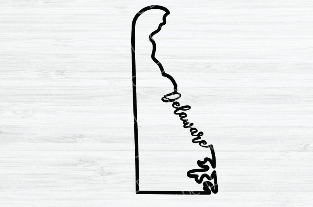 Delaware Outline SVG. Delaware Cursive Vector File. Delaware Design ...