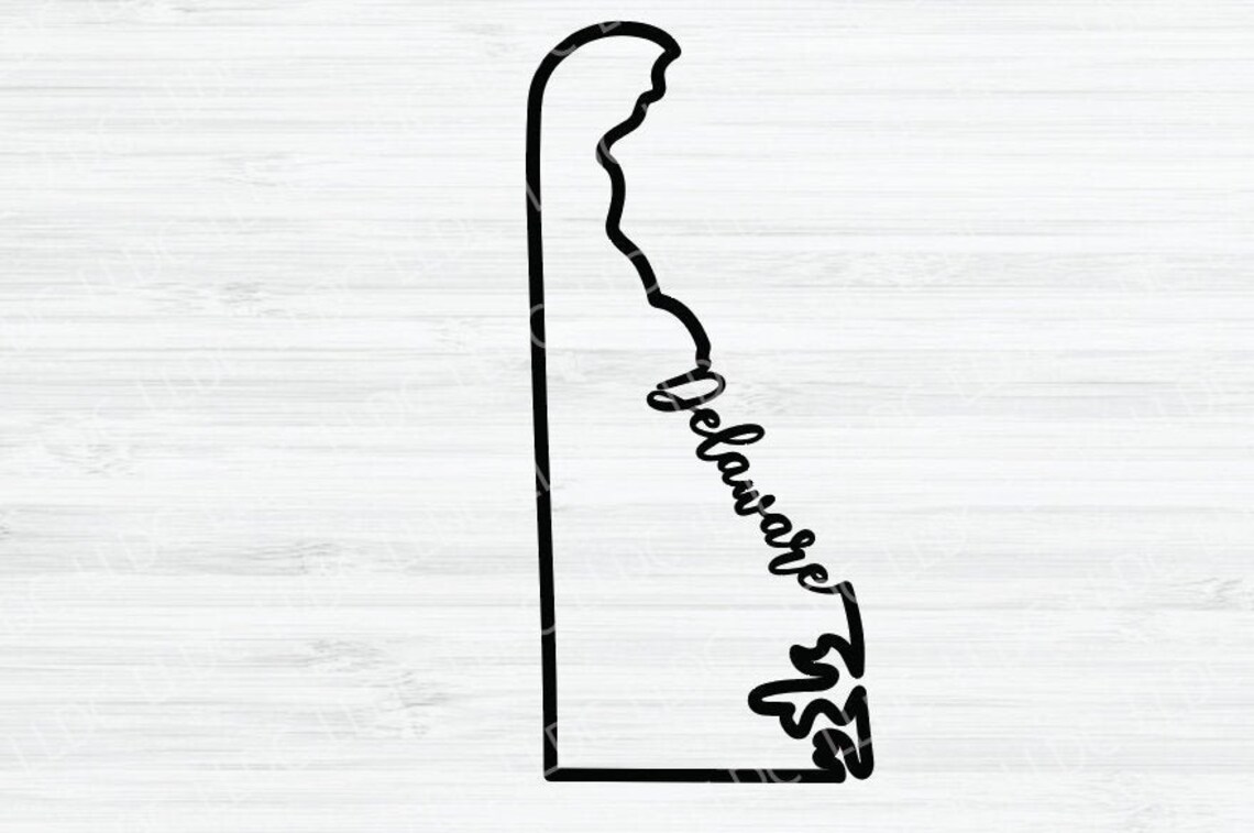 Delaware Outline SVG. Delaware Cursive Vector File. Delaware Design ...