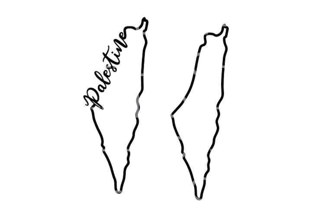 Palestine Cursive Outline SVG PNG, Palestine Vector, Palestine Cursive ...