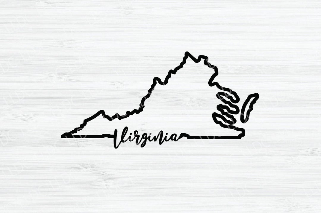 Virginia Outline SVG. Virginia Cursive Svg. Virginia Vector File ...