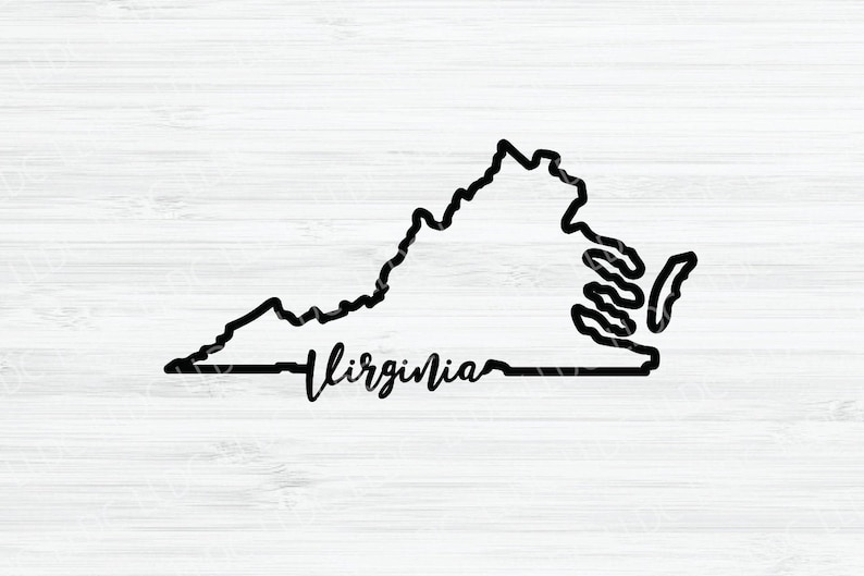 Virginia outline SVG. Virginia Cursive svg. Virginia vector | Etsy