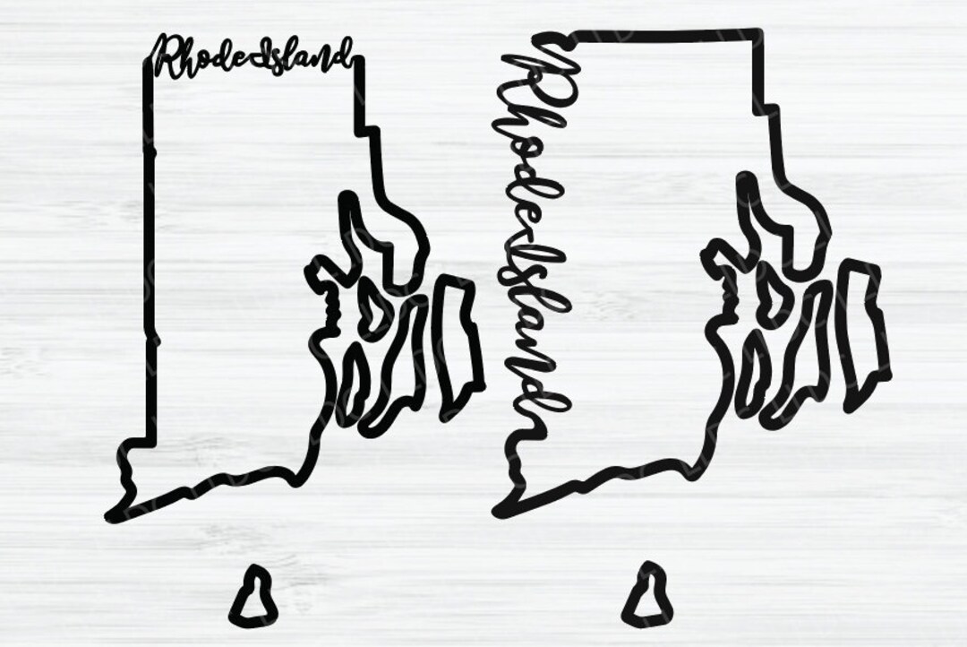 Rhode Island Outline SVG. Rhode Island Cursive Svg. Rhode Island State ...