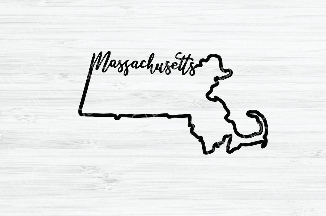Massachusetts Outline SVG. Massachusetts Cursive Vector File ...
