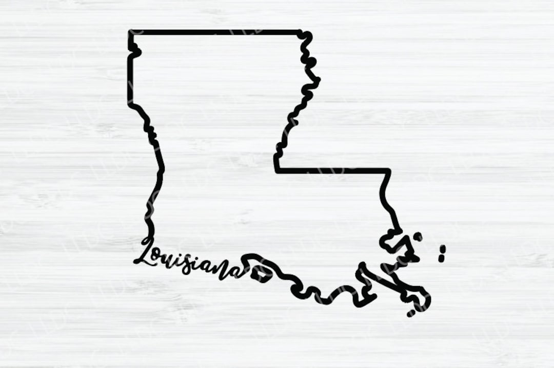Louisiana Outline SVG. Louisiana Cursive Vector File. Louisiana Design ...