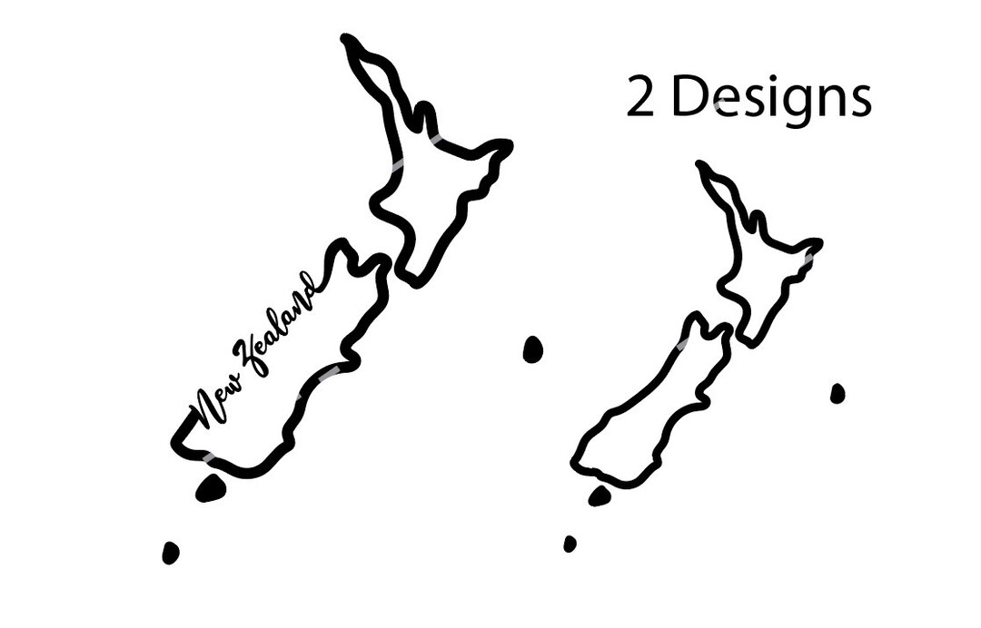 New Zealand Outline Svg New Zealand Vector New Zealand Design Country Svg New Zealand Shape