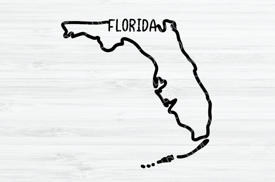 Florida Outline SVG. Florida Vector File. Florida Design. - Etsy