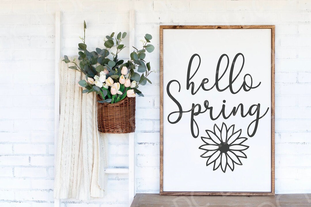Hello Spring SVG | Flower SVG | Spring Svg | Springtime Design | Flower ...