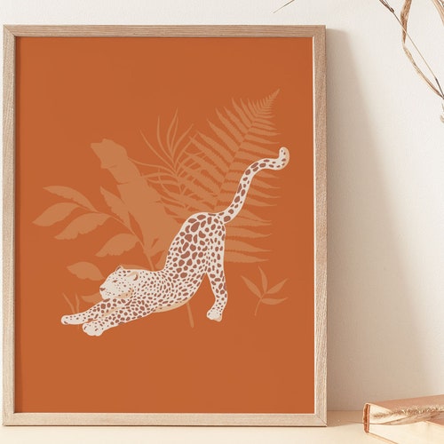 Leopard Wall Art Wall Print Boho Home Décor Moon Art - Etsy