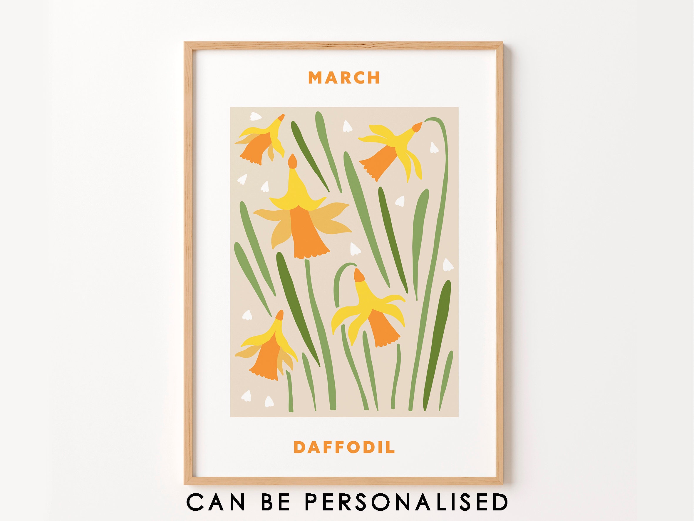 March Birth Flower Print Daffodil Art Print March Birthday - Etsy