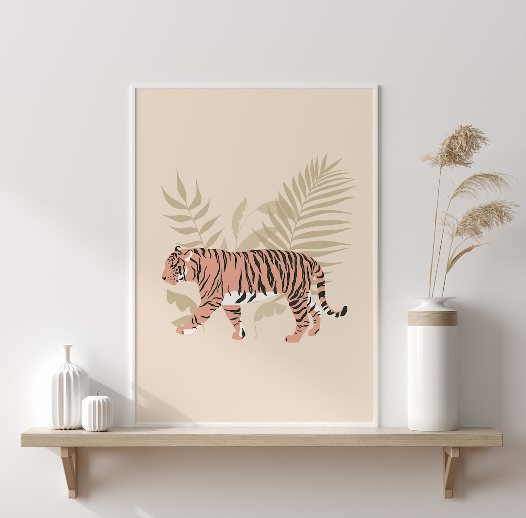 Tiger Wall Art, Jungle Tiger, Boho Artwork, Boho Decor, Jungle Theme ...