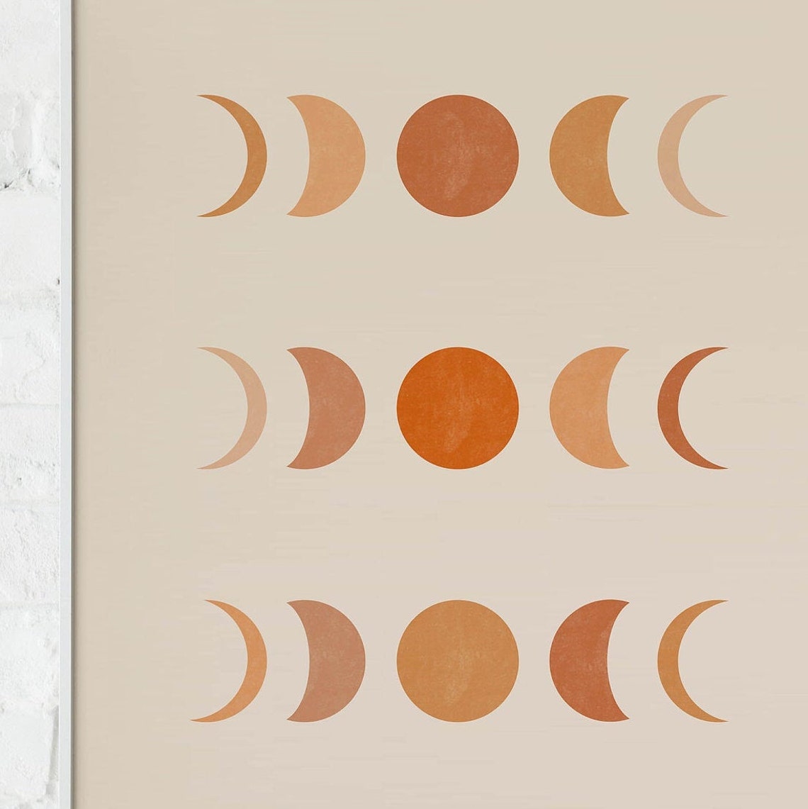 Moon Art Print Crescent Moon Art Print Moon Poster | Etsy