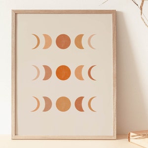 Moon Art Print, Crescent Moon Art Print, Moon Poster, Celestial ...