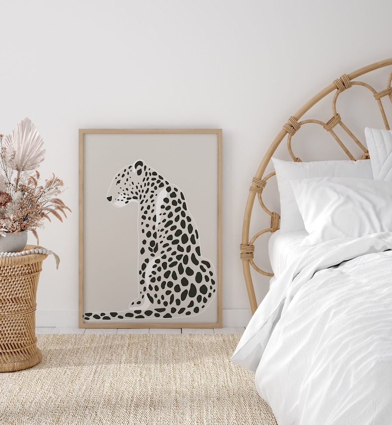 Leopard Art Print Boho Prints Jungle Poster Leopard Wall | Etsy