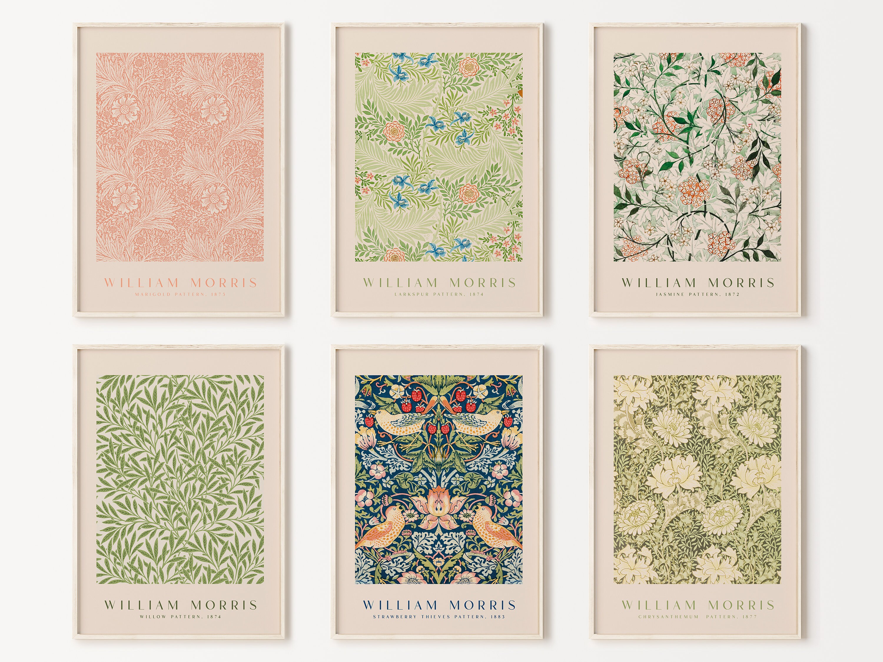 William Morris Print Set Set of 6 William Morris Exhibition - Etsy