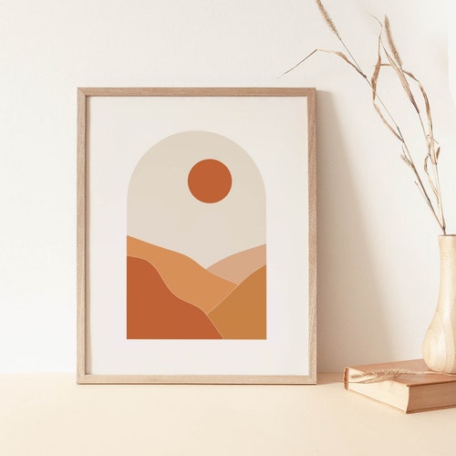 Boho Desert Wall Art Mid Century Modern Desert Print Sunset - Etsy