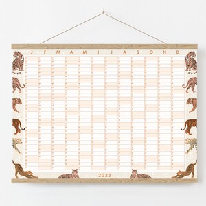 Leopard and Tiger Wall Planner Jungle Theme Wall Calendar - Etsy UK