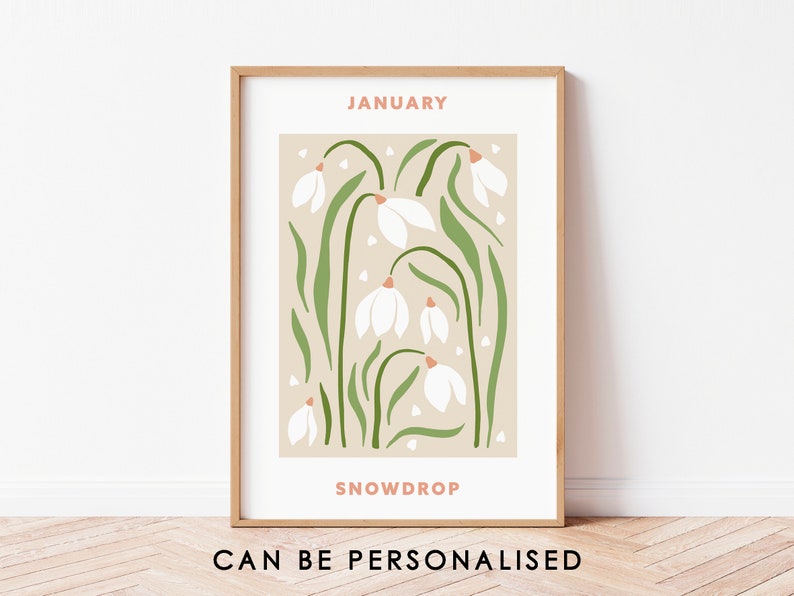 January Birth Flower Print Snowdrop Art Print January - Etsy