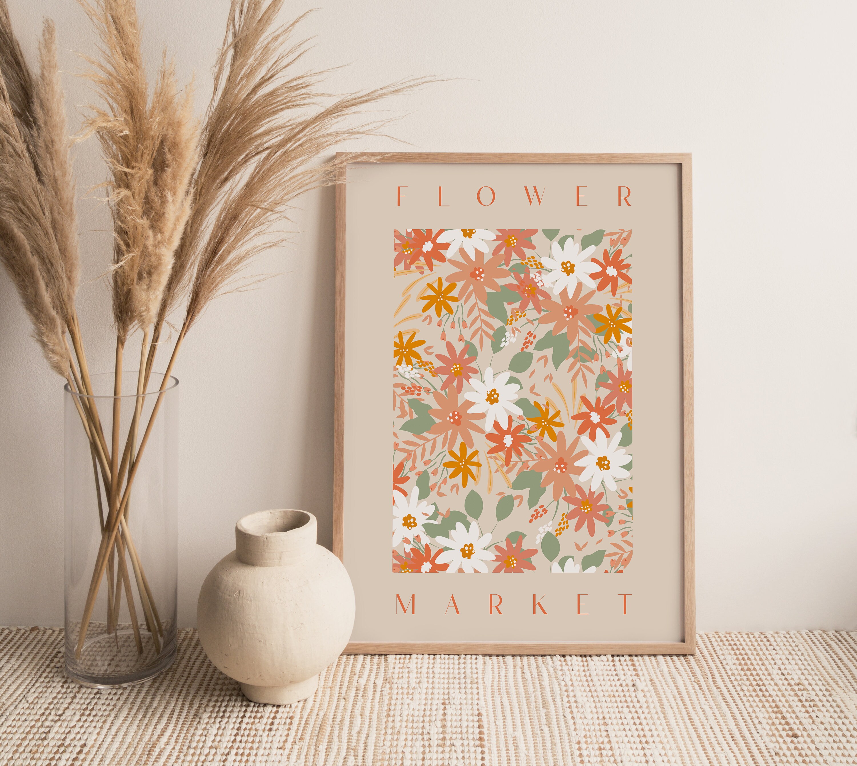 Flower Market Print Set Set of 6 Flower Market Poster Wall | Etsy