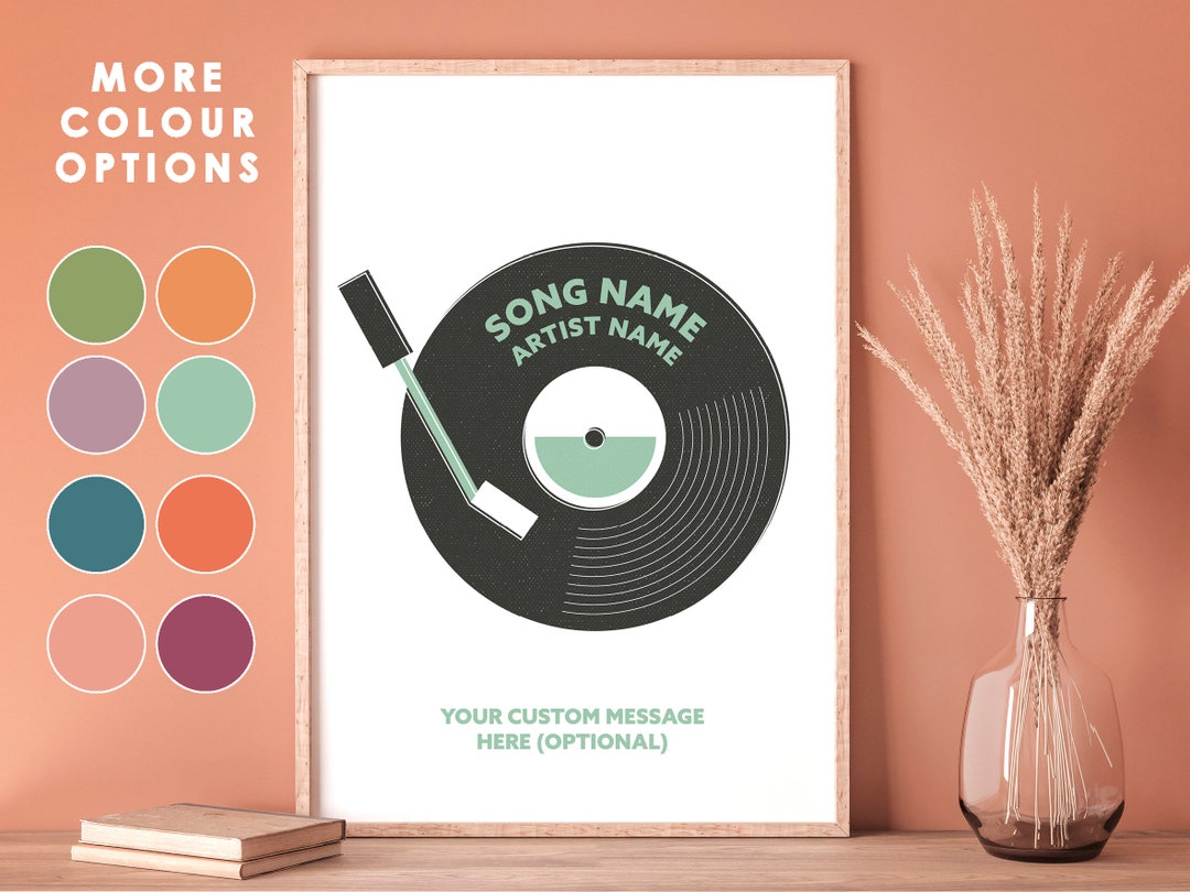 Personalised Vinyl Print, Custom Music Poster, Customisable Music Gift ...