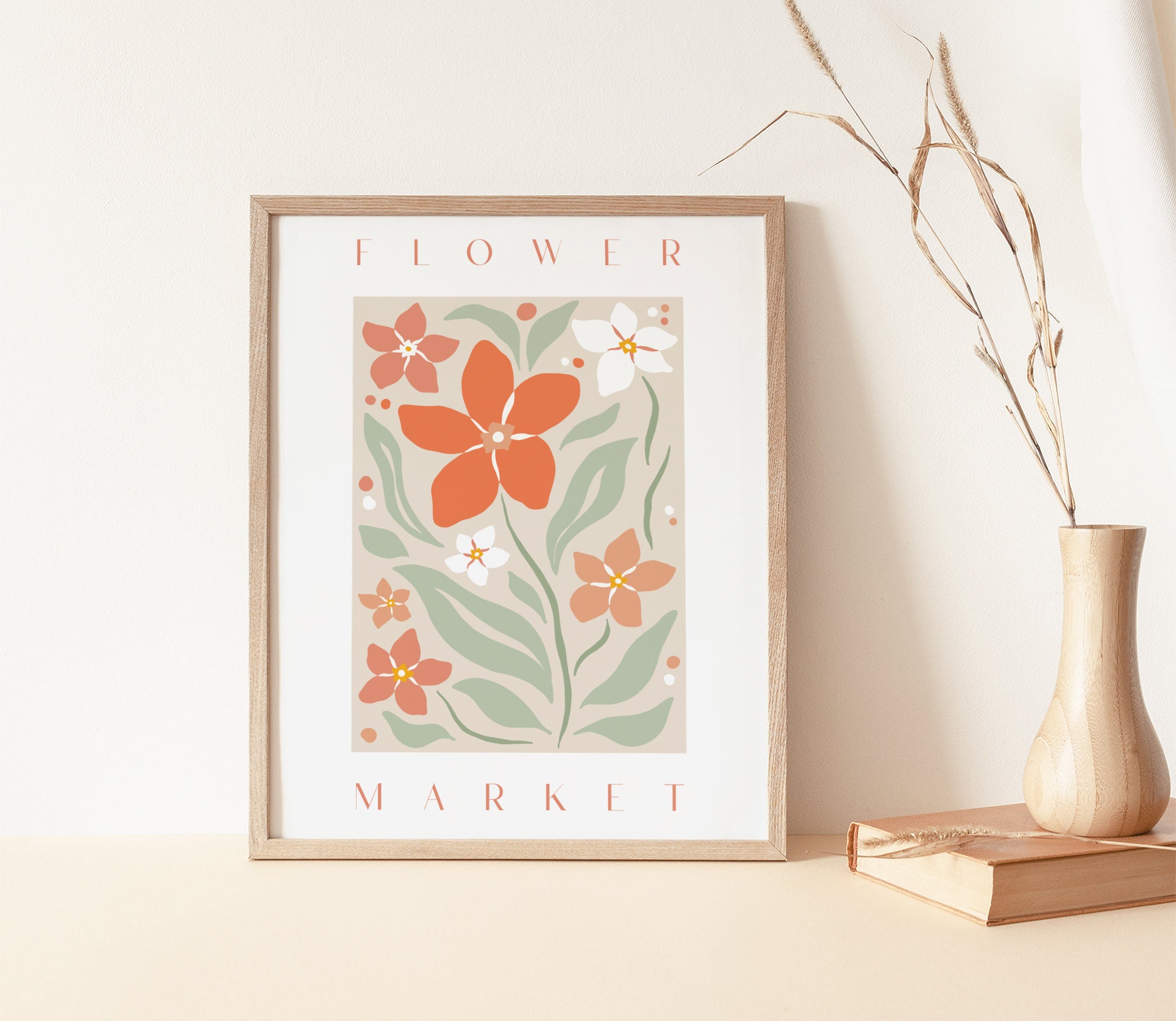 Flower Market Print Set Retro Gallery Wall Set of 5 Prints | Etsy
