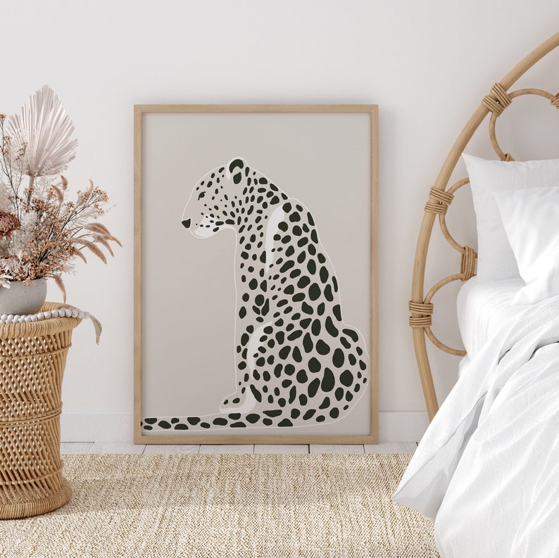 Leopard Art Print Boho Prints Jungle Poster Leopard Wall - Etsy