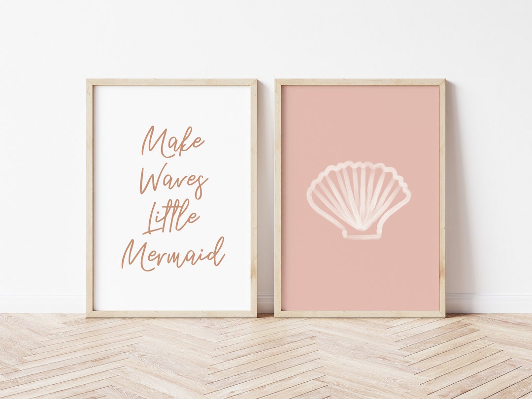 Set of 2 Prints, Make Waves Little Mermaid Print, Kids Prints, Gallery ...