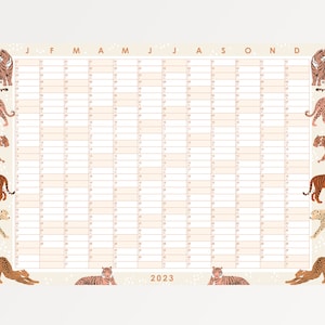 Leopard and Tiger Wall Planner Jungle Theme Wall Calendar - Etsy UK