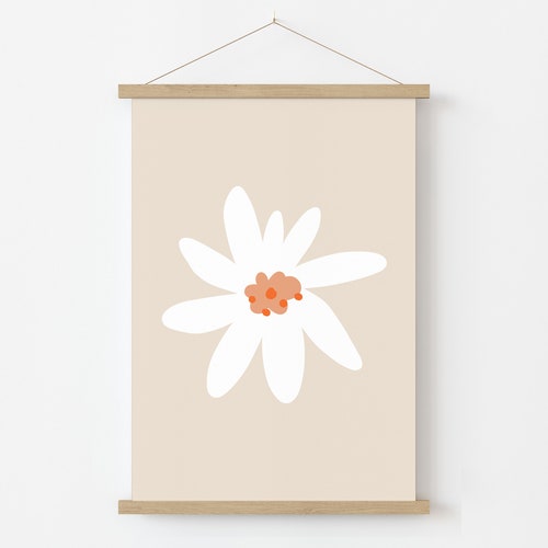 Daisy Print Flower Poster Retro Prints Flower Wall Decor - Etsy