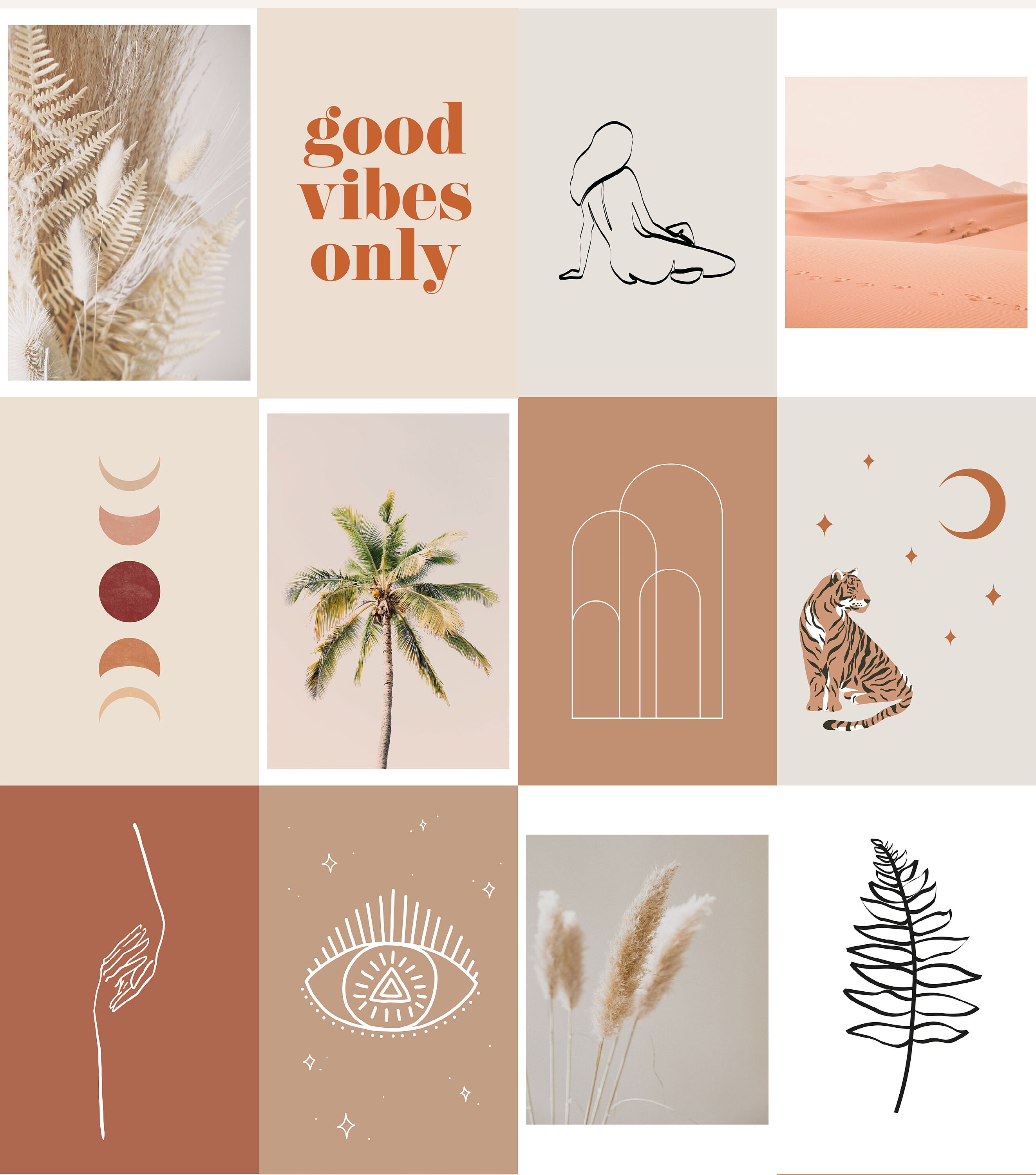 Collage Kit Boho Decor Gallery Wall Set Boho Wall Decor - Etsy UK