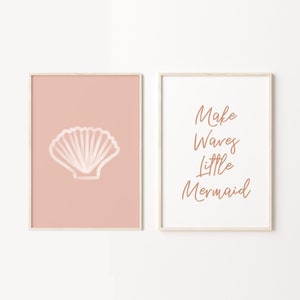Set of 2 Prints, Make Waves Little Mermaid Print, Kids Prints, Gallery ...
