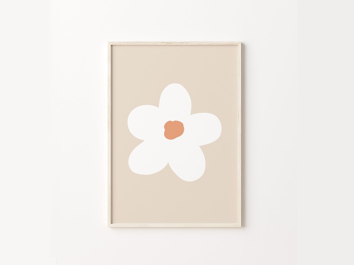 Daisy Print Flower Poster Retro Prints Flower Wall Decor - Etsy