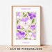 February Birth Flower Print, Violet Art Print, February Birthday Gift ...